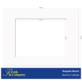 Soft White Bespoke Mount. Aperture: 11x8 inch. Overall Size: 16x12 ...